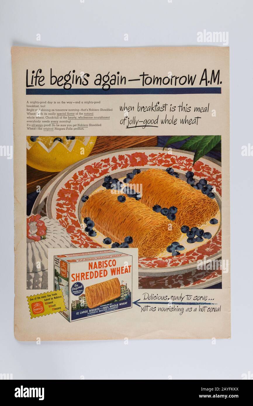 Shredded wheat 1940s hi-res stock photography and images - Alamy