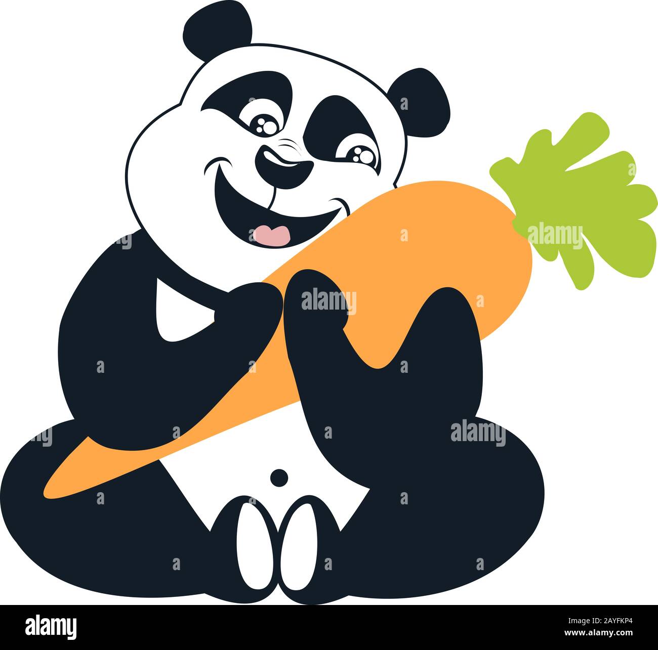 A panda with a carrot in its hands Stock Photo - Alamy