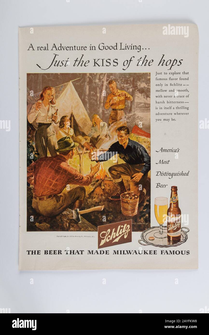 Art & Collectibles Collectibles Vintage 1946 Schlitz Beer Print Ad ...