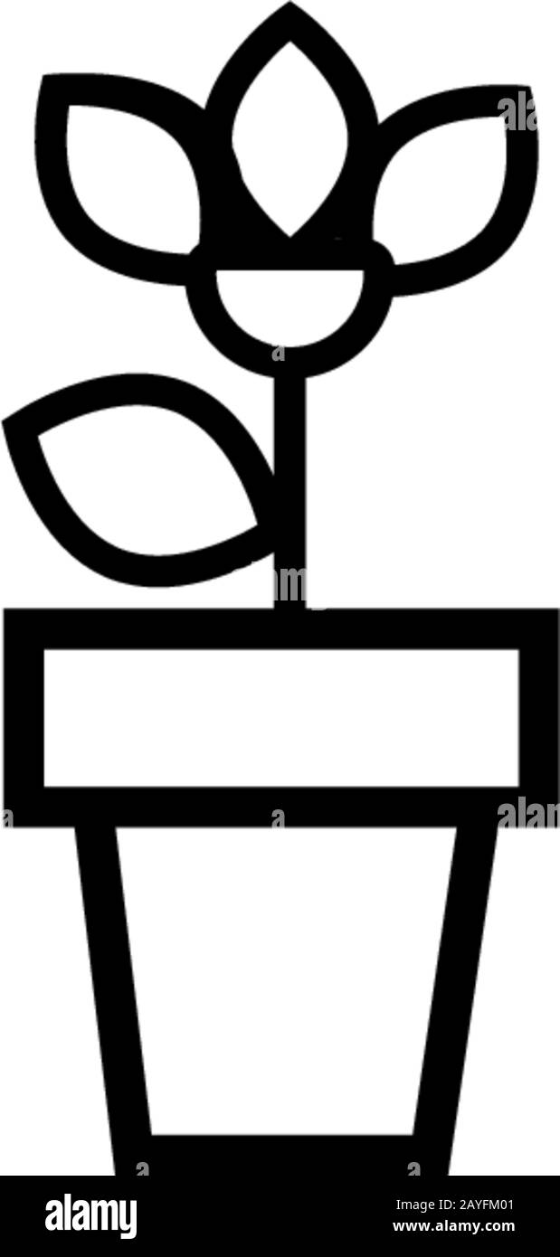 beautiful flower garden in pot line style Stock Vector Image & Art - Alamy