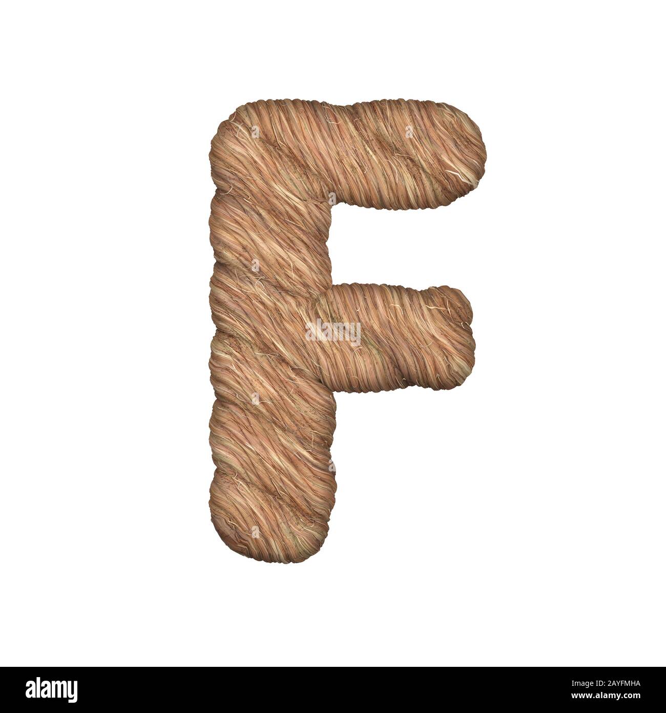 Letter stylized in the form of a rope - 3D render Stock Photo - Alamy