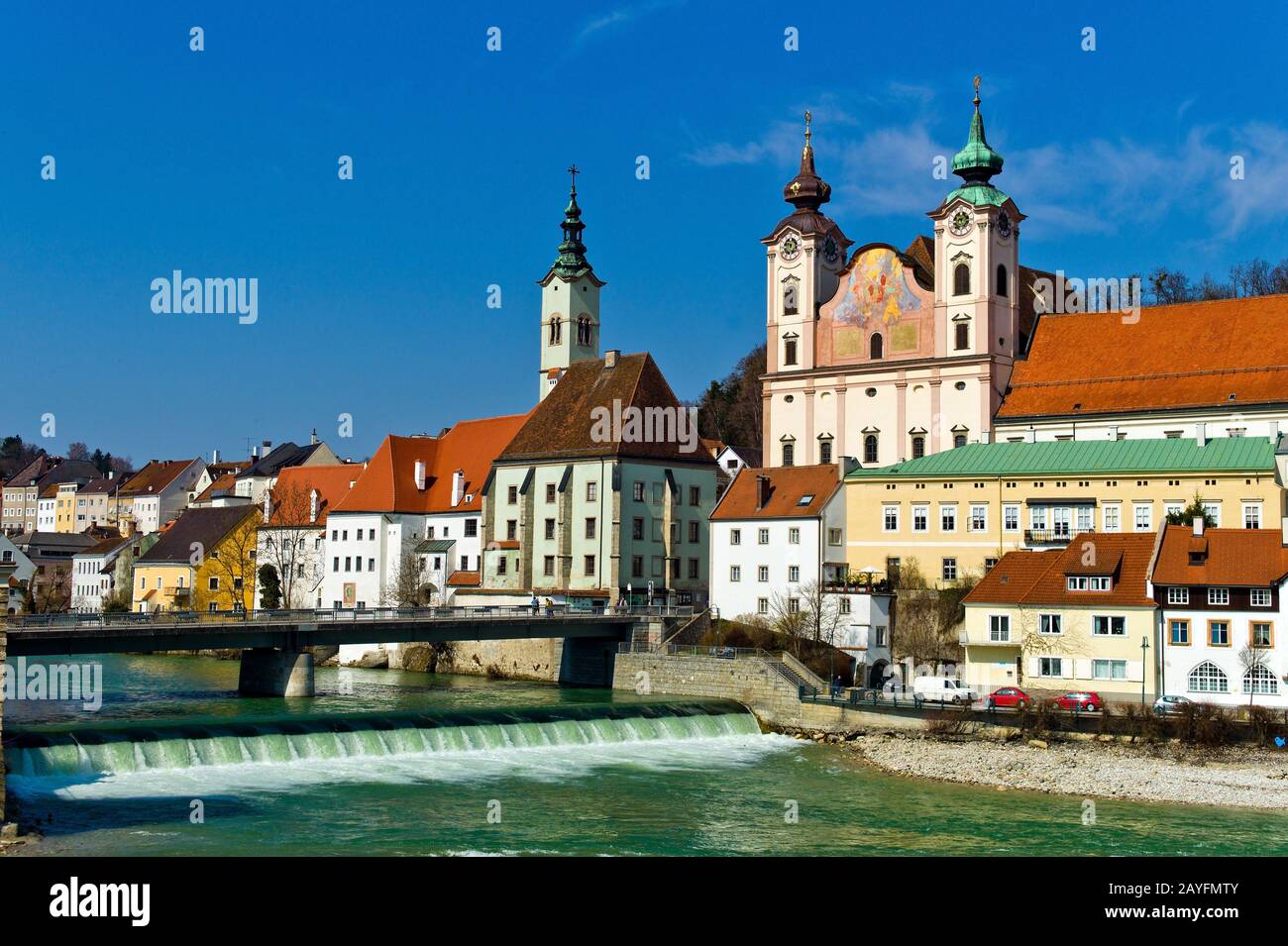 Stadtansicht der Altstadt der Stadt Steyr, Austria Stock Photo - Alamy