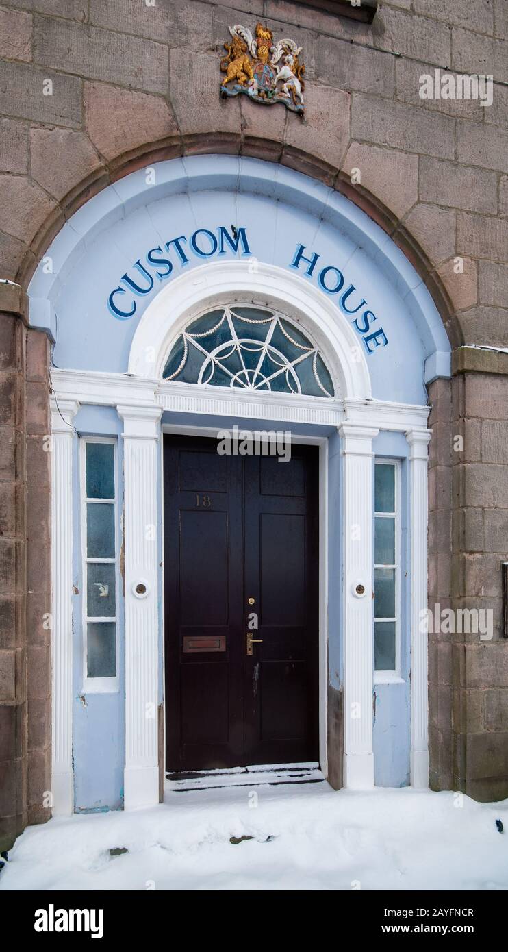 The former Customs House on the Quay Walls during winter in England's ...