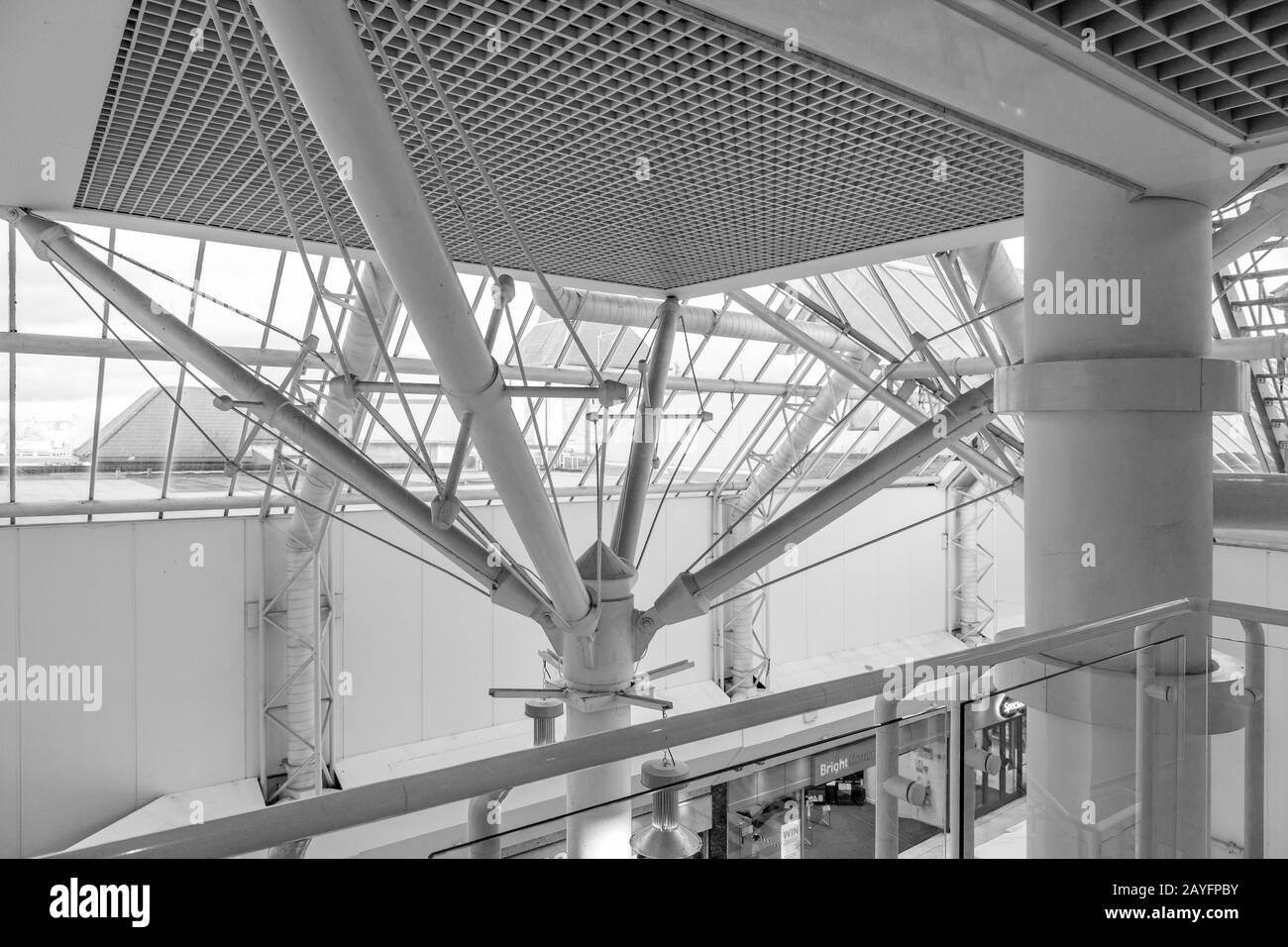 The metal constuction of the Newland Centre in Kettering ...