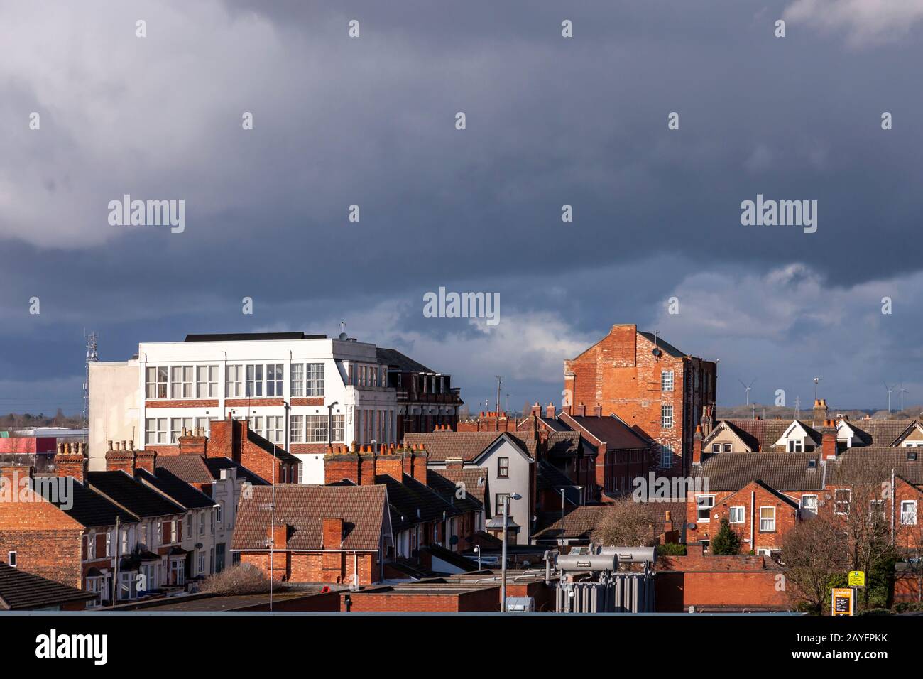Rooftop view over Kettering from the carpark of the Newland Shopping ...
