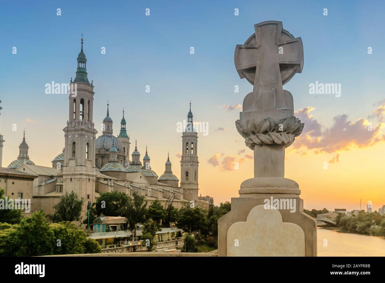 Main Landmark in Zaragoza - Cathedral Basilica of Pillar in Aragon ...