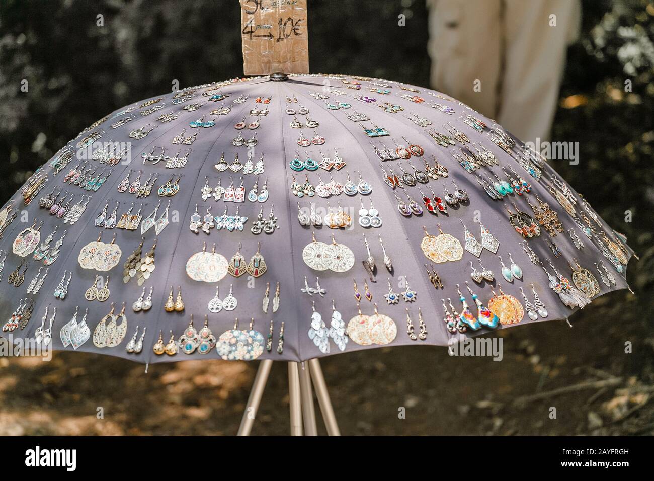 Jewelry at flea street market Stock Photo - Alamy