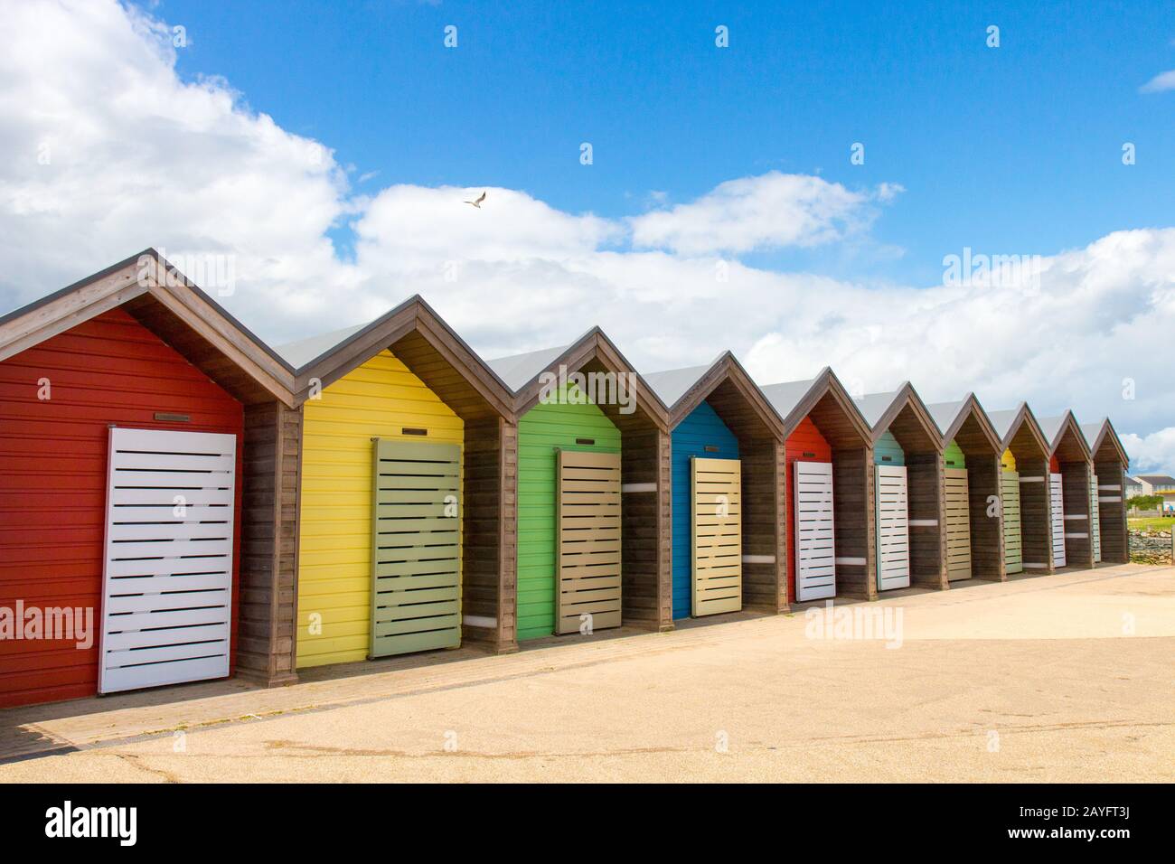 Blyth Beach Huts, Northumberland Stock Photo - Alamy