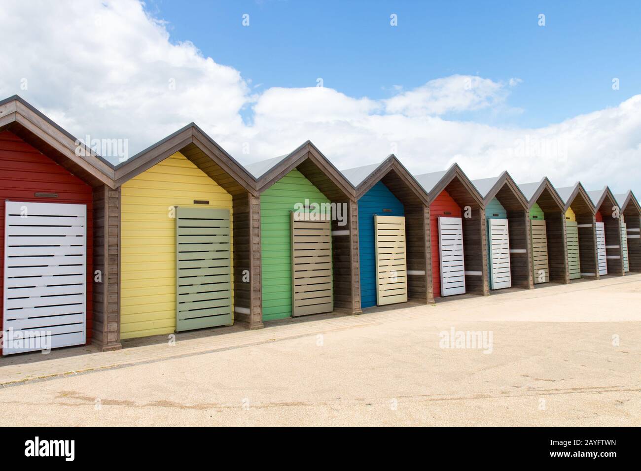 Blyth Beach Huts, Northumberland Stock Photo - Alamy