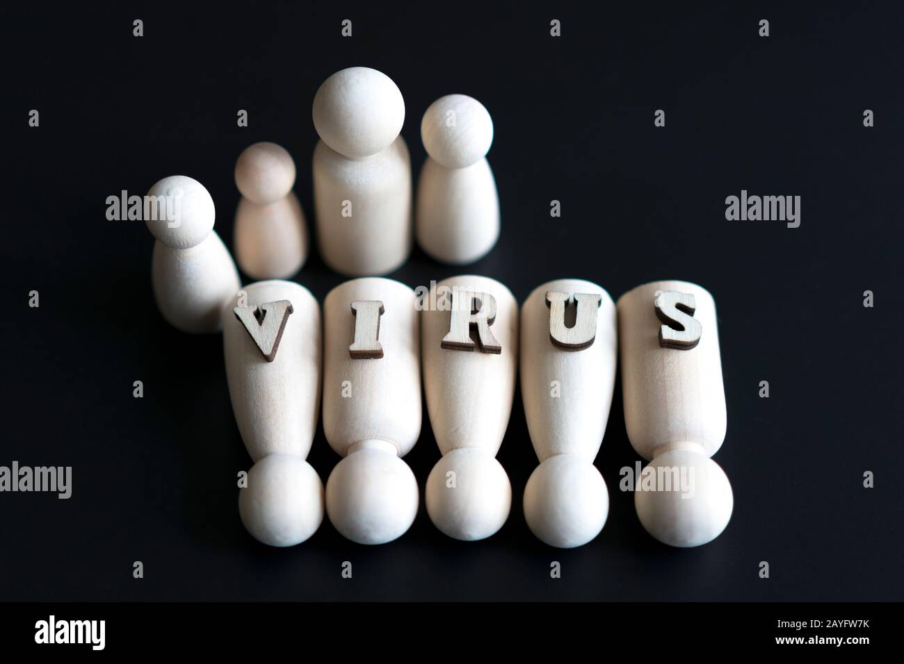 The concept of memory of the dead from the virus. Figures of the dead ...