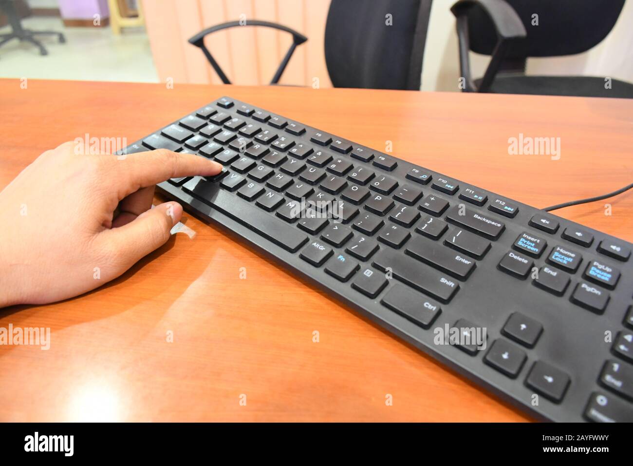 keyboard, office use, business, typing, keyboard on desk, black ...
