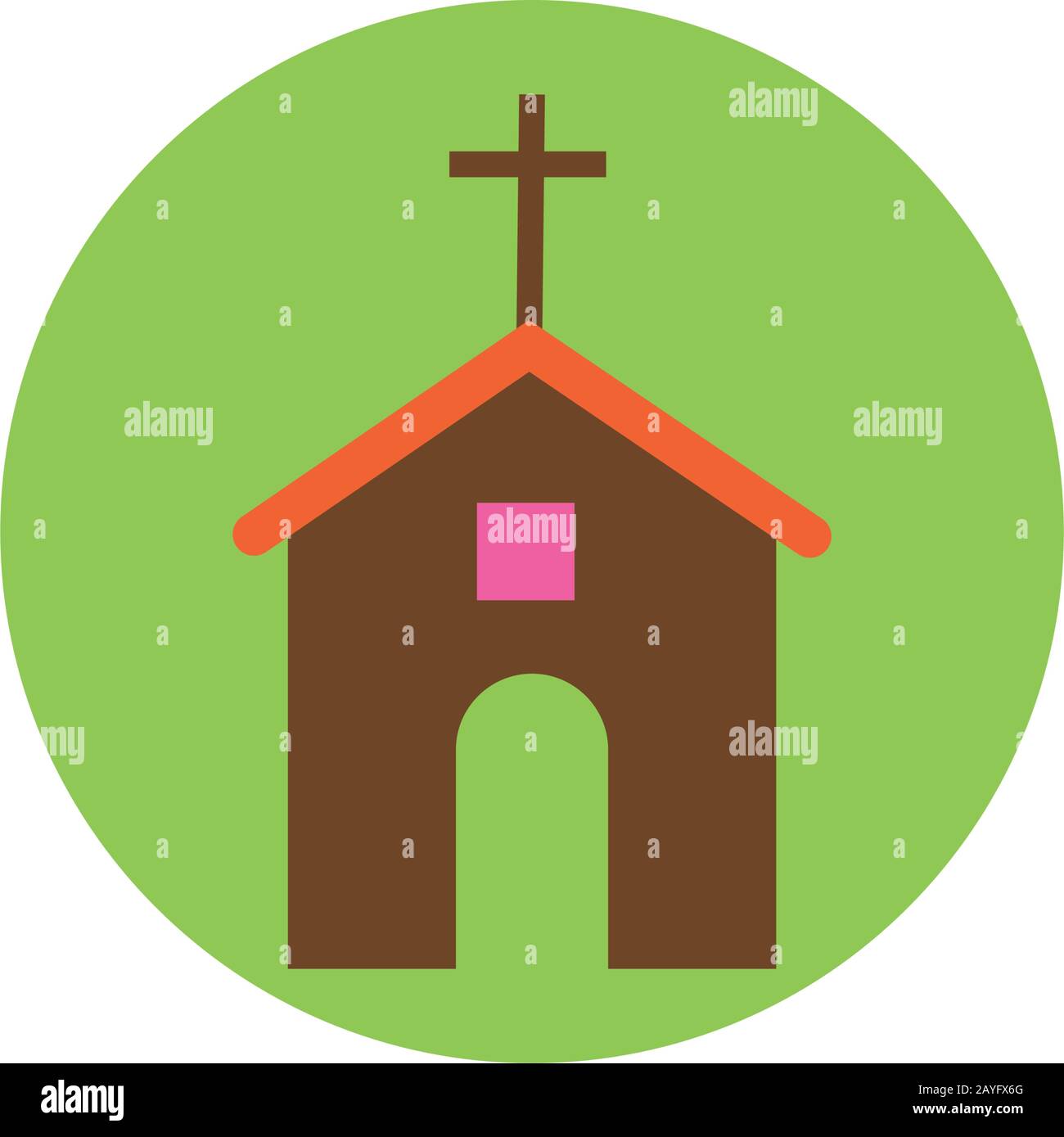 church religious building block and flat style Stock Vector Image & Art ...
