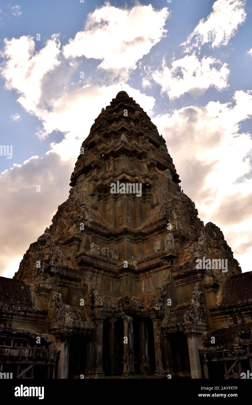 View of the temple from the beautiful temple of Angkor Wat Stock Photo ...