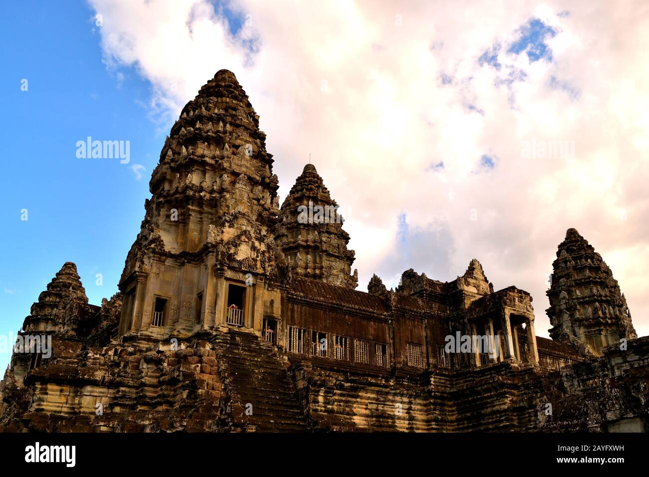 View of the temple from the beautiful temple of Angkor Wat Stock Photo ...