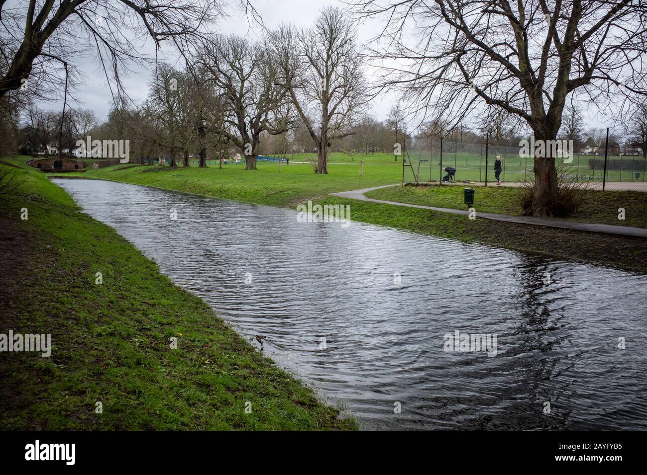 Flooding in Carshalton Park, Wallington Stock Photo - Alamy