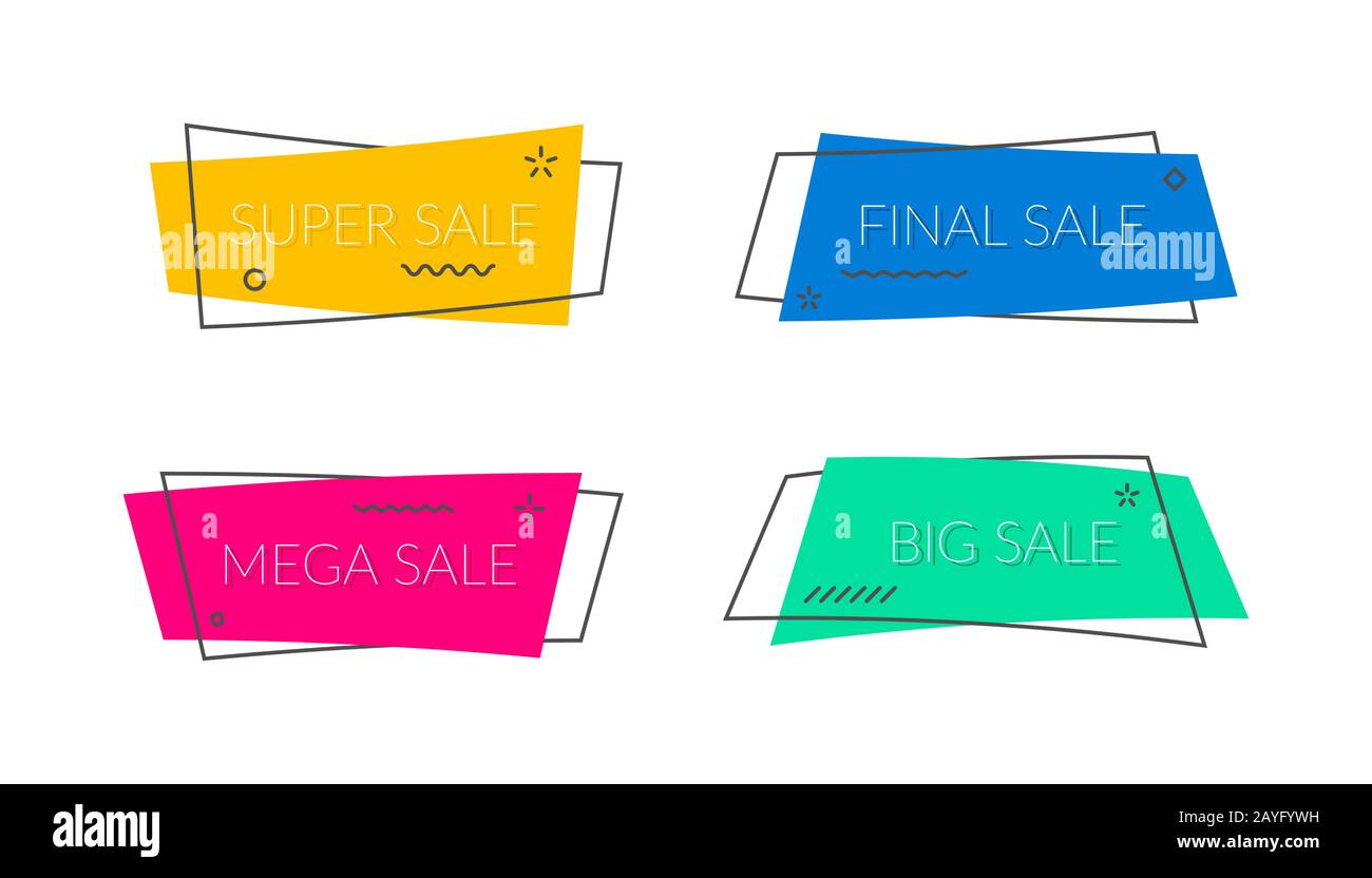 Sale banners shape. Vector promo ribbons and tags. Promoution modern ...