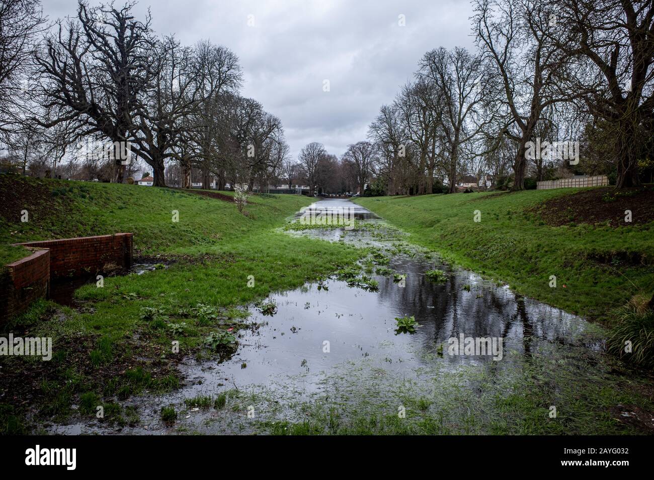 Carshalton Park in Wallington, Surrey, is flooded after wet stormy ...