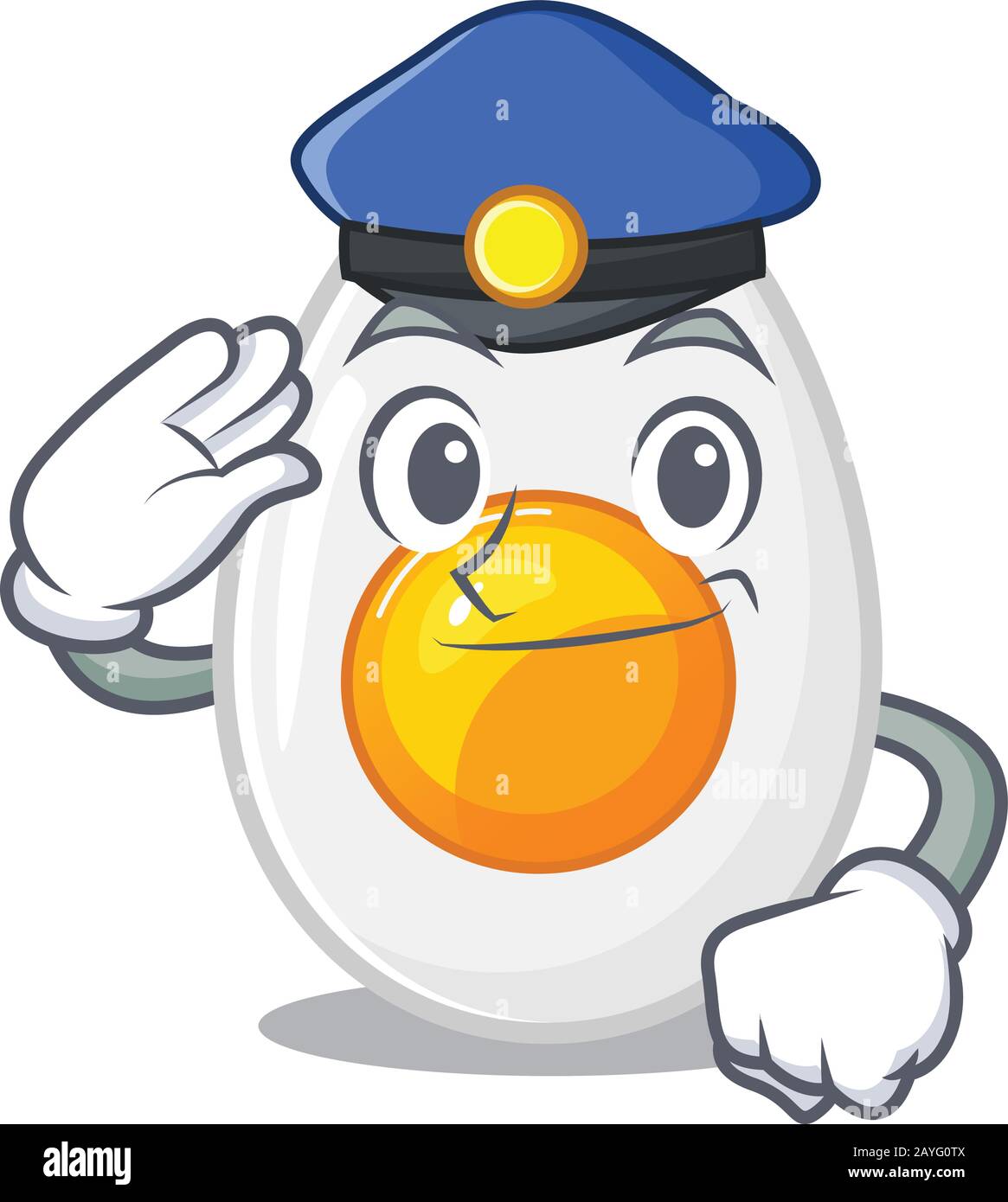 A manly boiled egg Cartoon concept working as a Police officer Stock ...