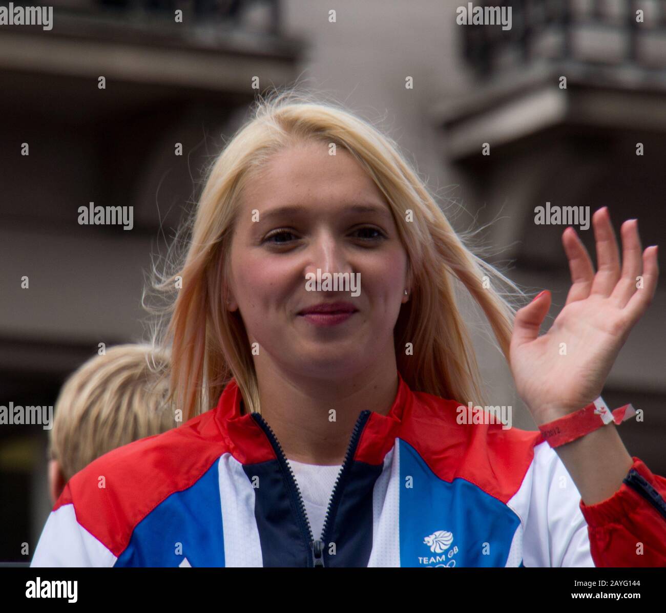 swimmer Rebecca Adlington OBE at the Olympians parade held in London ...