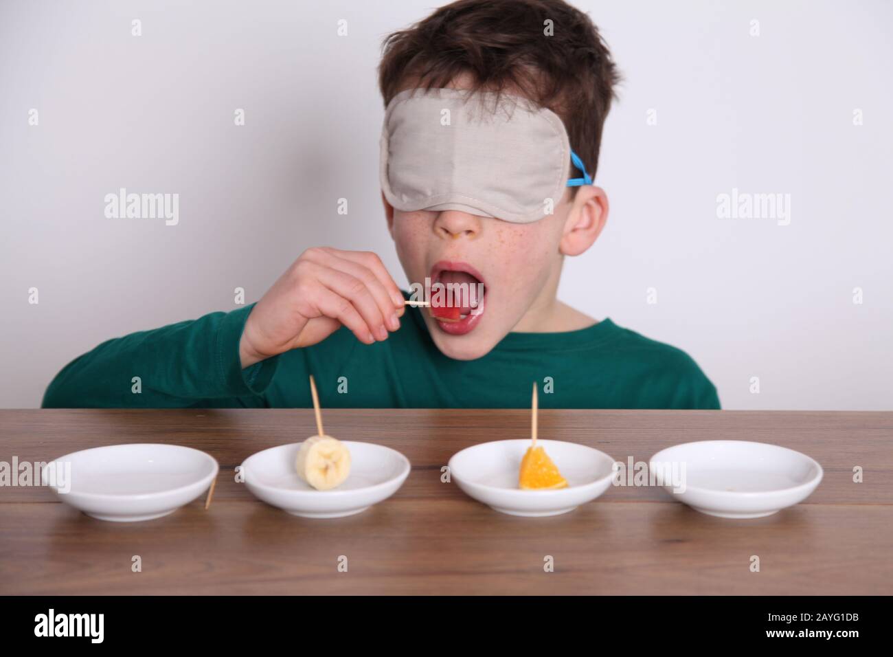 Blindfold taste test not liking food hi-res stock photography and ...