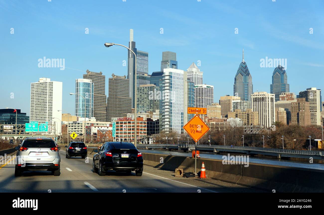 Philadelphia, Pennsylvania, U.S.A - February 9, 2020 - The view of the ...
