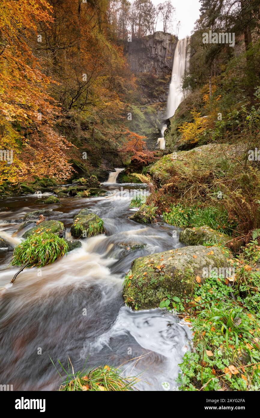 Autumn at Pistyll Rhaeadr Waterfall in North Wales Stock Photo - Alamy