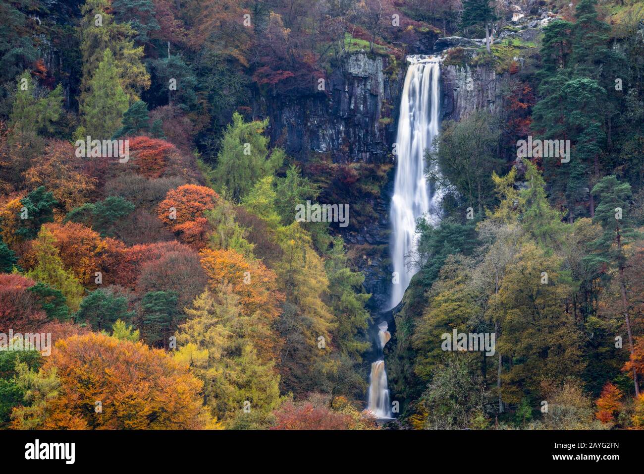 Autumn at Pistyll Rhaeadr Waterfall in North Wales Stock Photo - Alamy