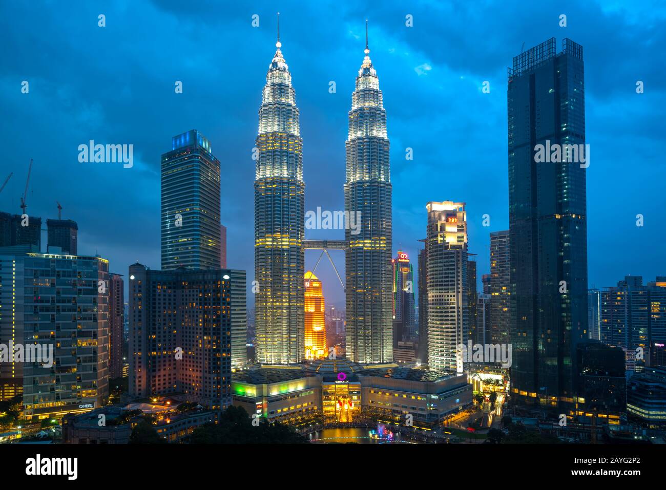 KUALA LUMPUR, MALAYSIA - FEBRUARY 19, 2018:.The Petronas Twin Towers in ...