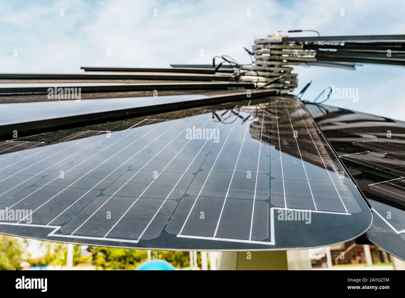 Innovative solar panel on sky background Stock Photo - Alamy