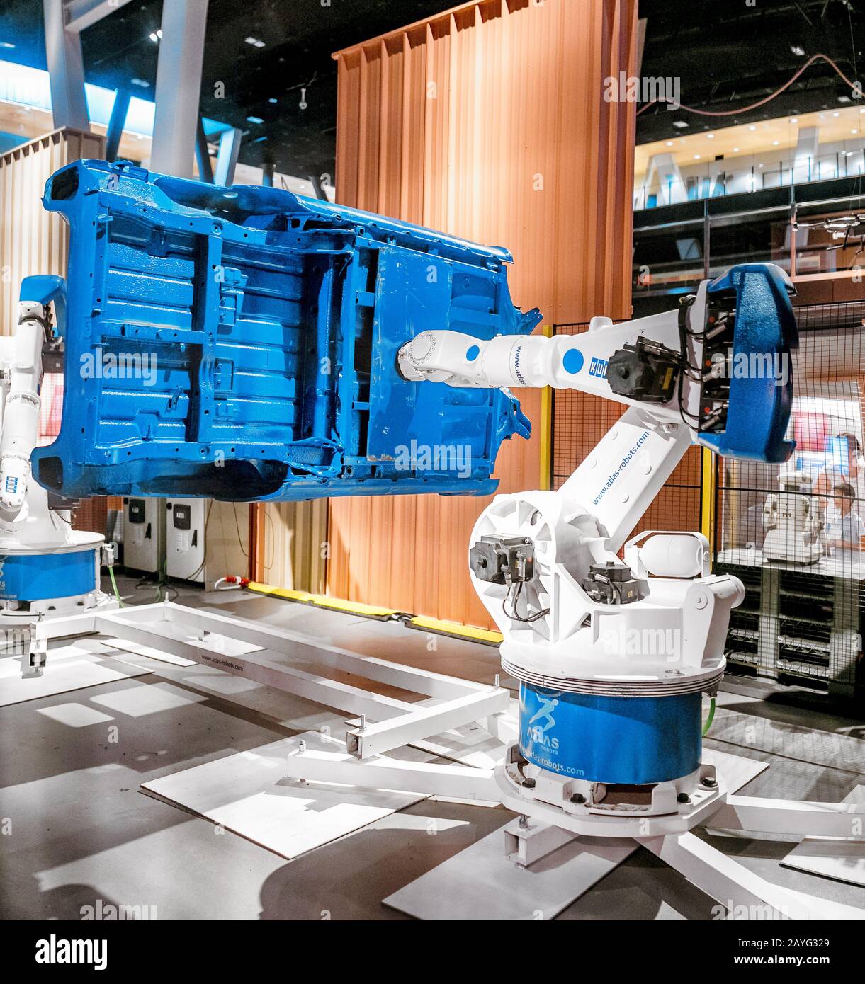 28 JULY 2018, BARCELONA, SPAIN: Robotic arm as example of Automation in ...