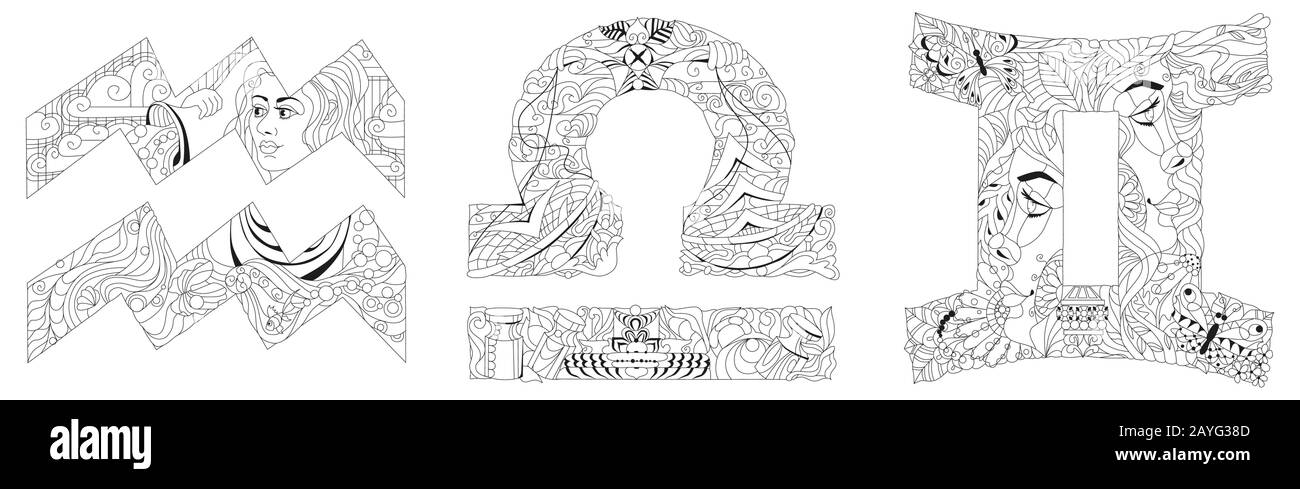 Gemini and aquarius Stock Vector Images - Alamy