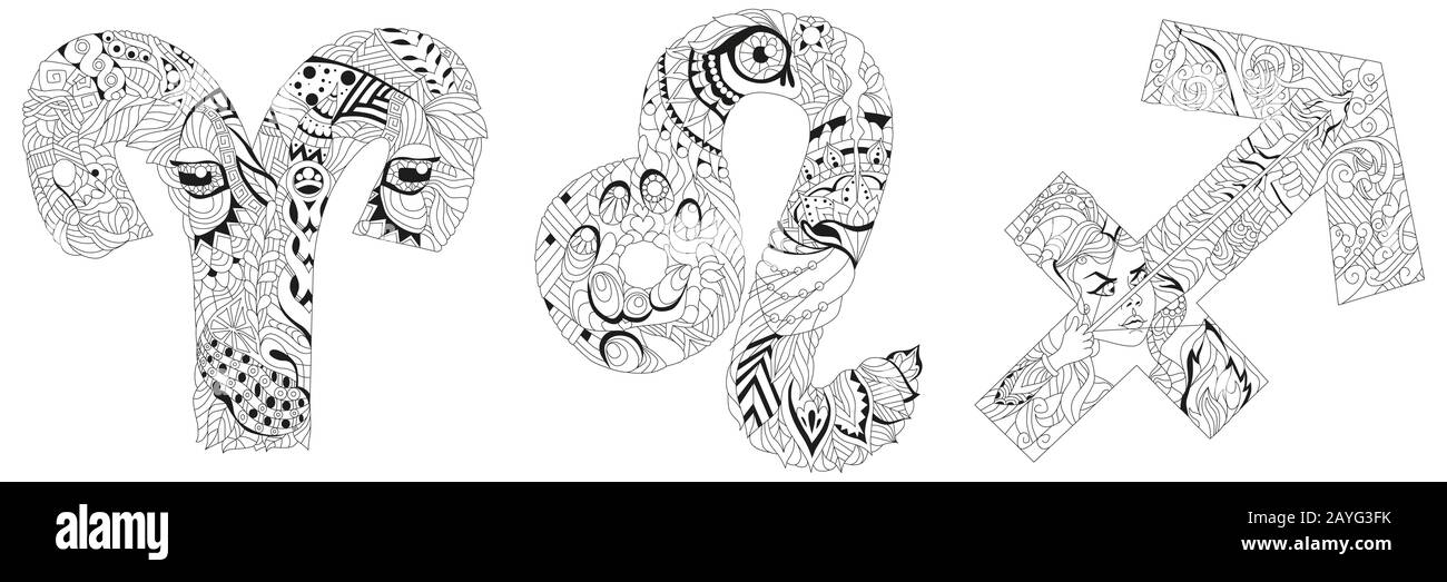 Zentangle zodiac signs 60 photos - Youhoroscope.com