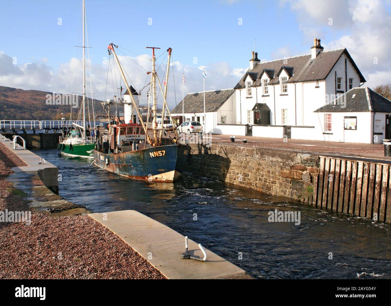 Fishing boat in lock caledonian hi-res stock photography and images - Alamy