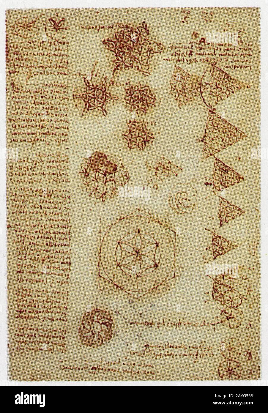 Leonardo da Vinci. Study of Geometrical Figures. 1517-1518 Stock Photo ...