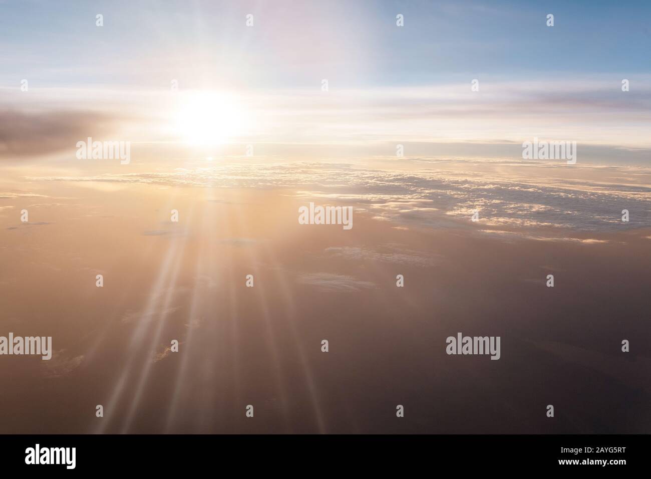 sunset through the window of an airplane Stock Photo - Alamy