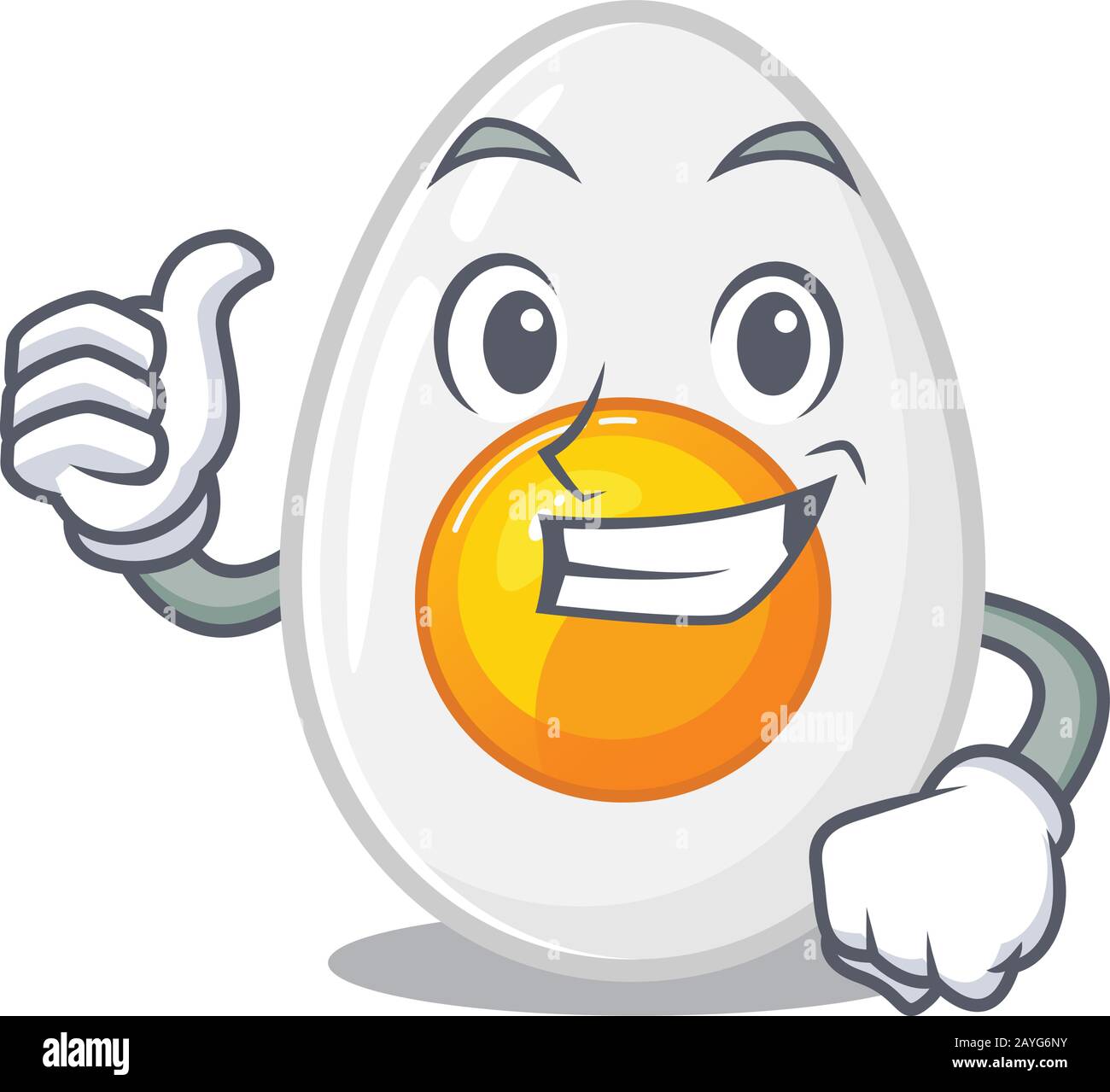 Funny boiled egg making Thumbs up gesture Stock Vector Image & Art - Alamy