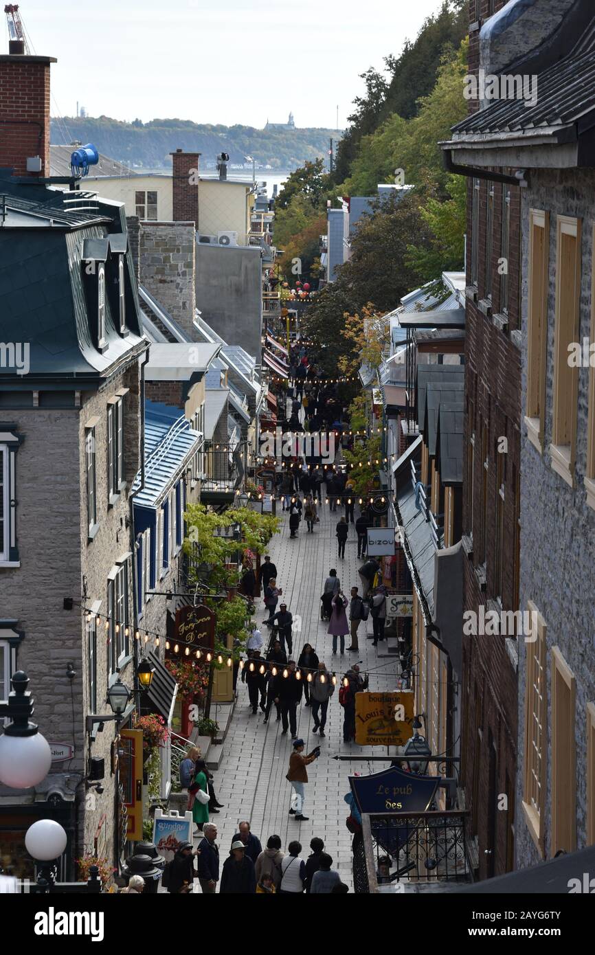 Quartier Petit Champlain, Quebec City, Quebec, Canada Stock Photo - Alamy