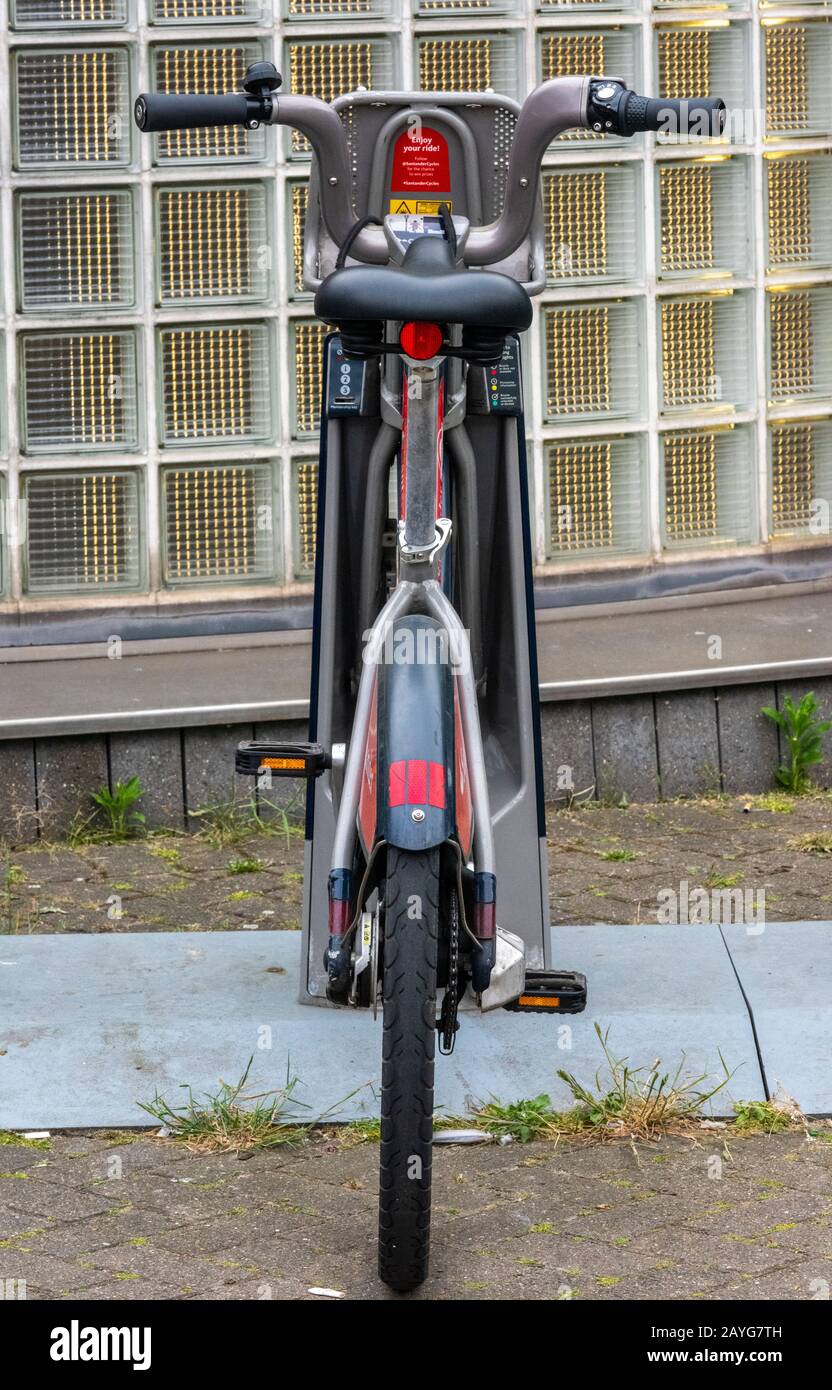 a boris bike operated and sponsored by santander in central transport ...
