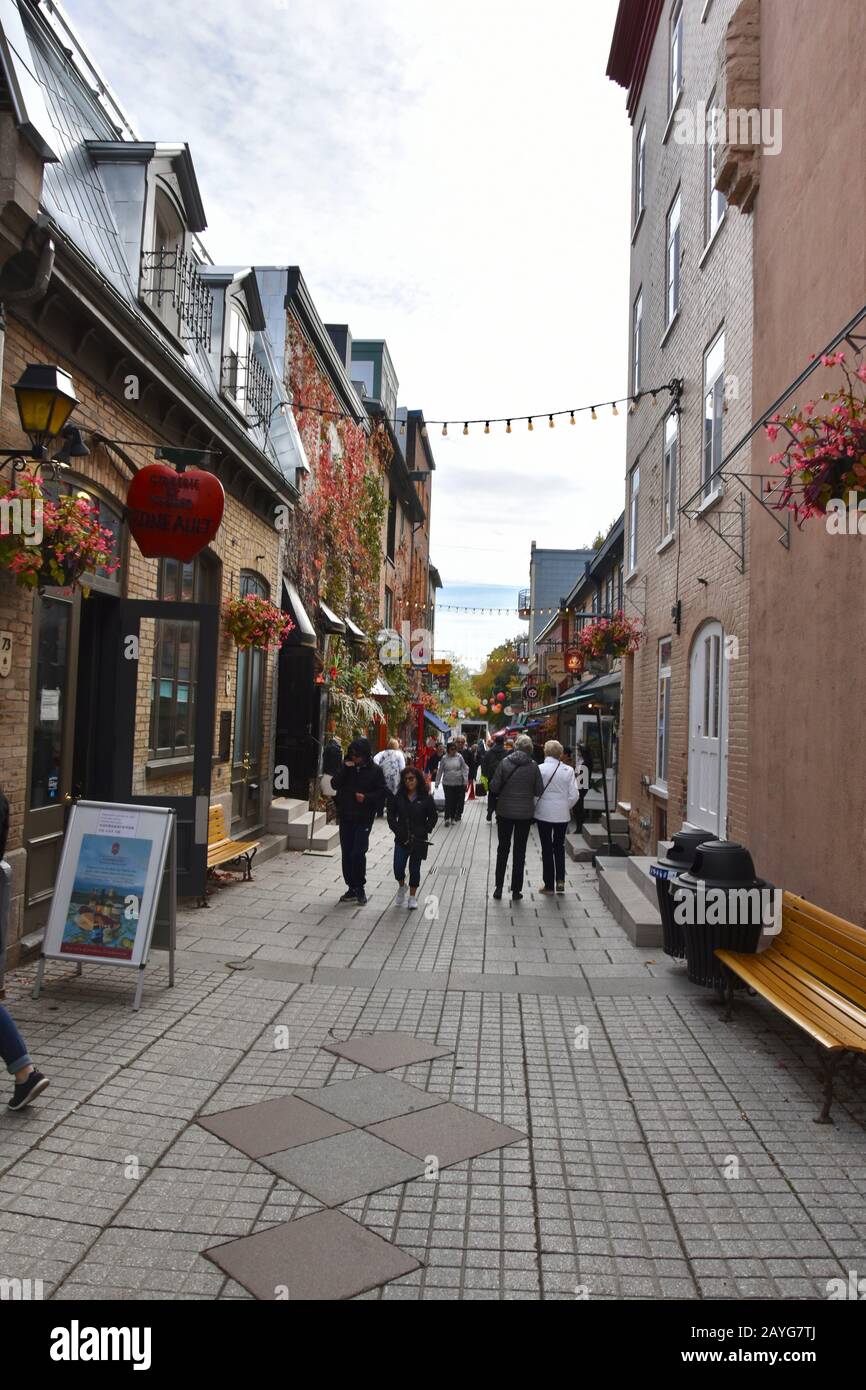 Quartier Petit Champlain, Quebec City, Quebec, Canada Stock Photo - Alamy