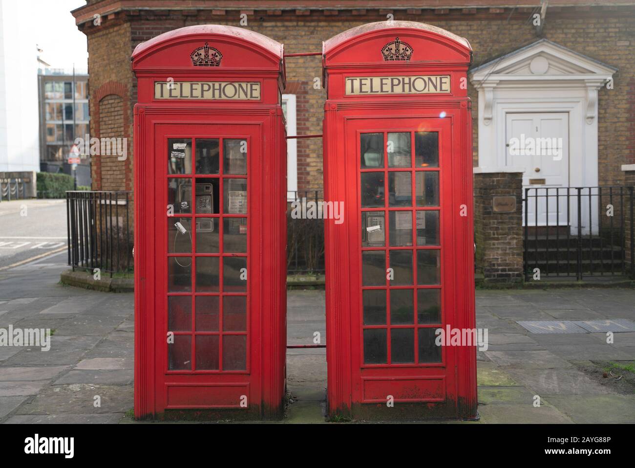 Pair telephone boxes hi-res stock photography and images - Alamy
