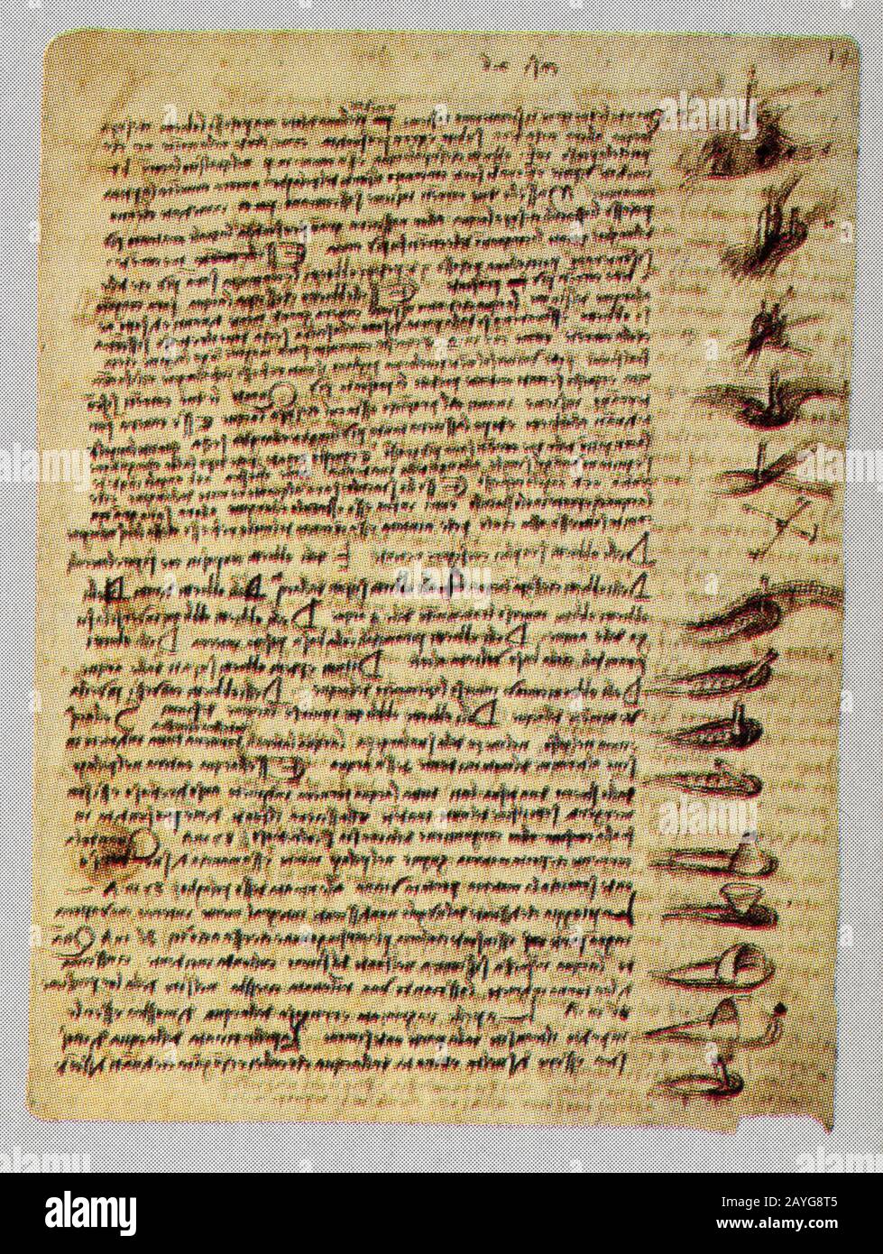 Leonardo da Vinci. Study of the Movement of Water Stock Photo - Alamy