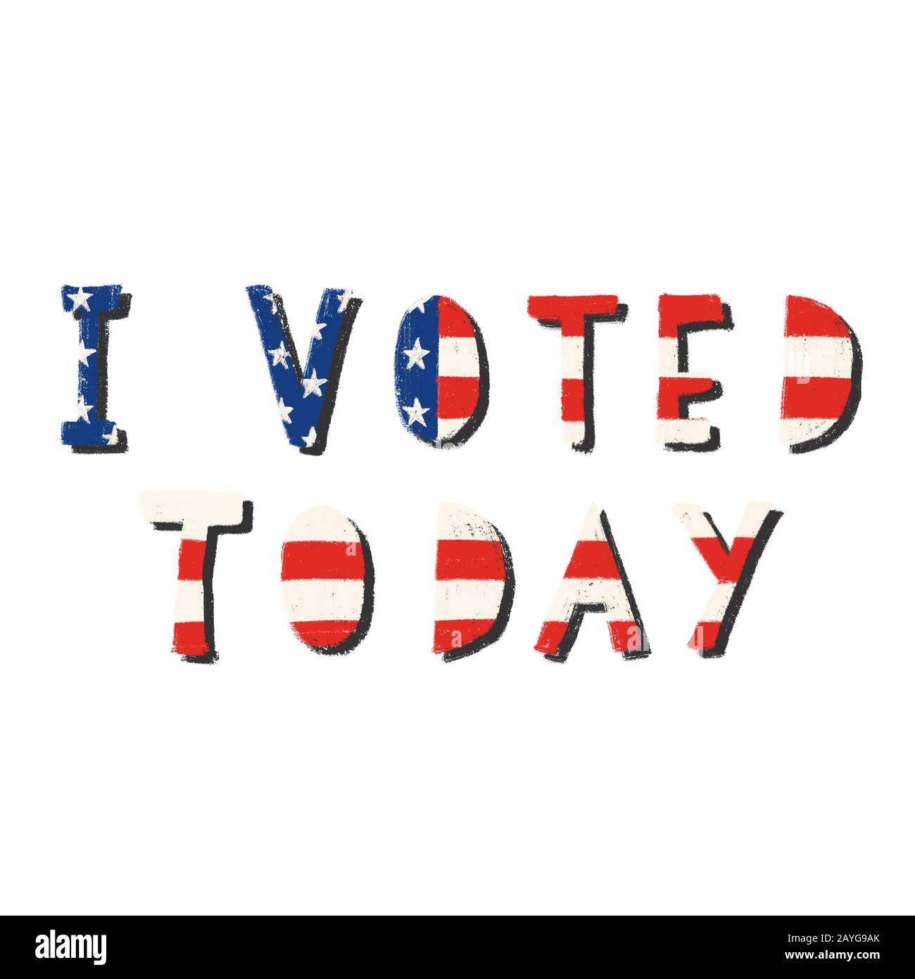 I voted today. Election 2020. Voting motivational quote with USA flag ...