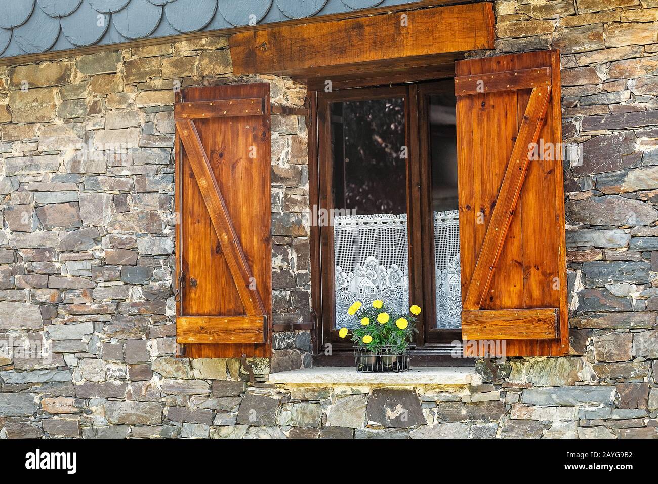 Old stone house with window Stock Photo - Alamy