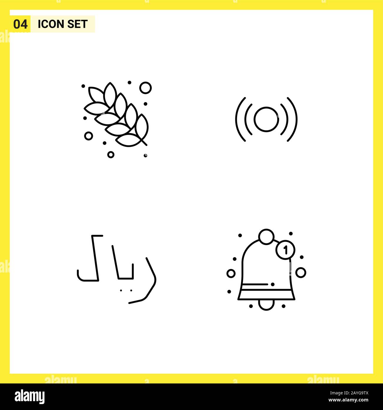 4 Icon Set. Simple Line Symbols. Outline Sign on White Background for ...
