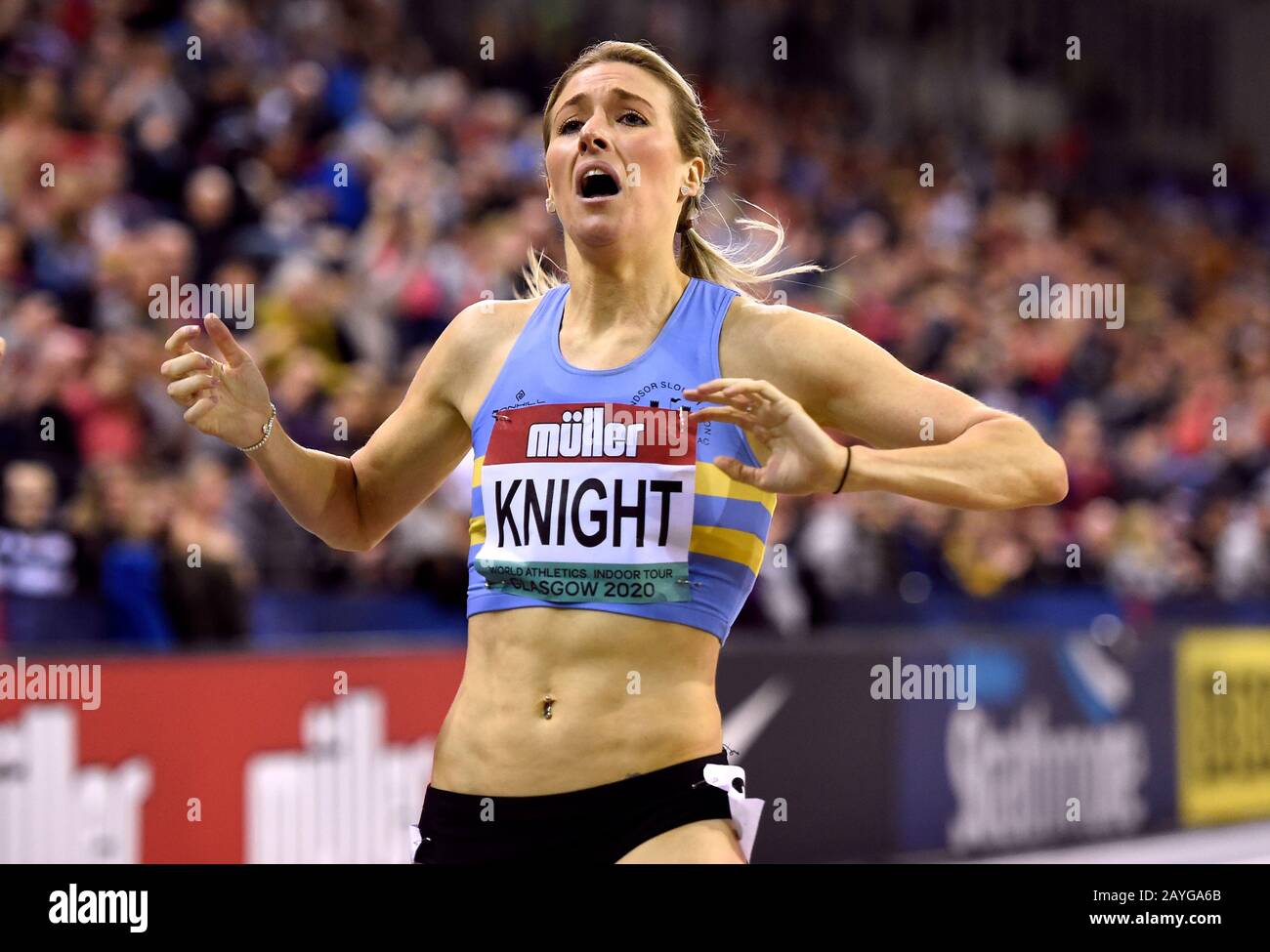 Great Britain’s Jessie Knight wins the 400m during the Muller Indoor ...