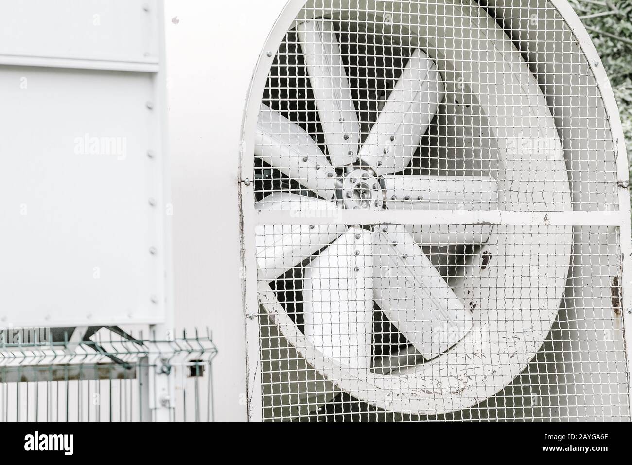 Commercial cooling HVAC air conditioner fan Stock Photo - Alamy
