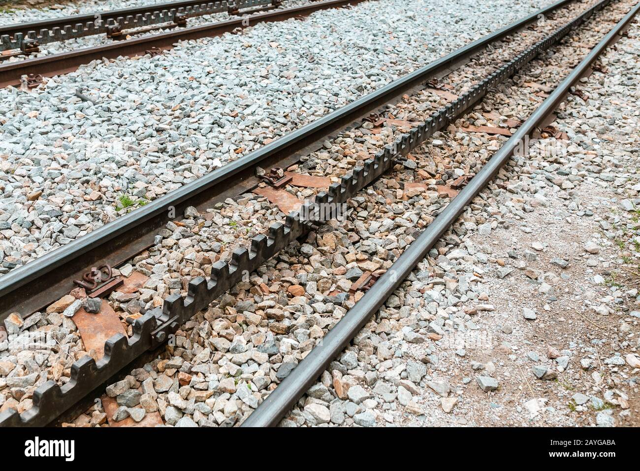 Detail rack railway track cog hi-res stock photography and images - Alamy