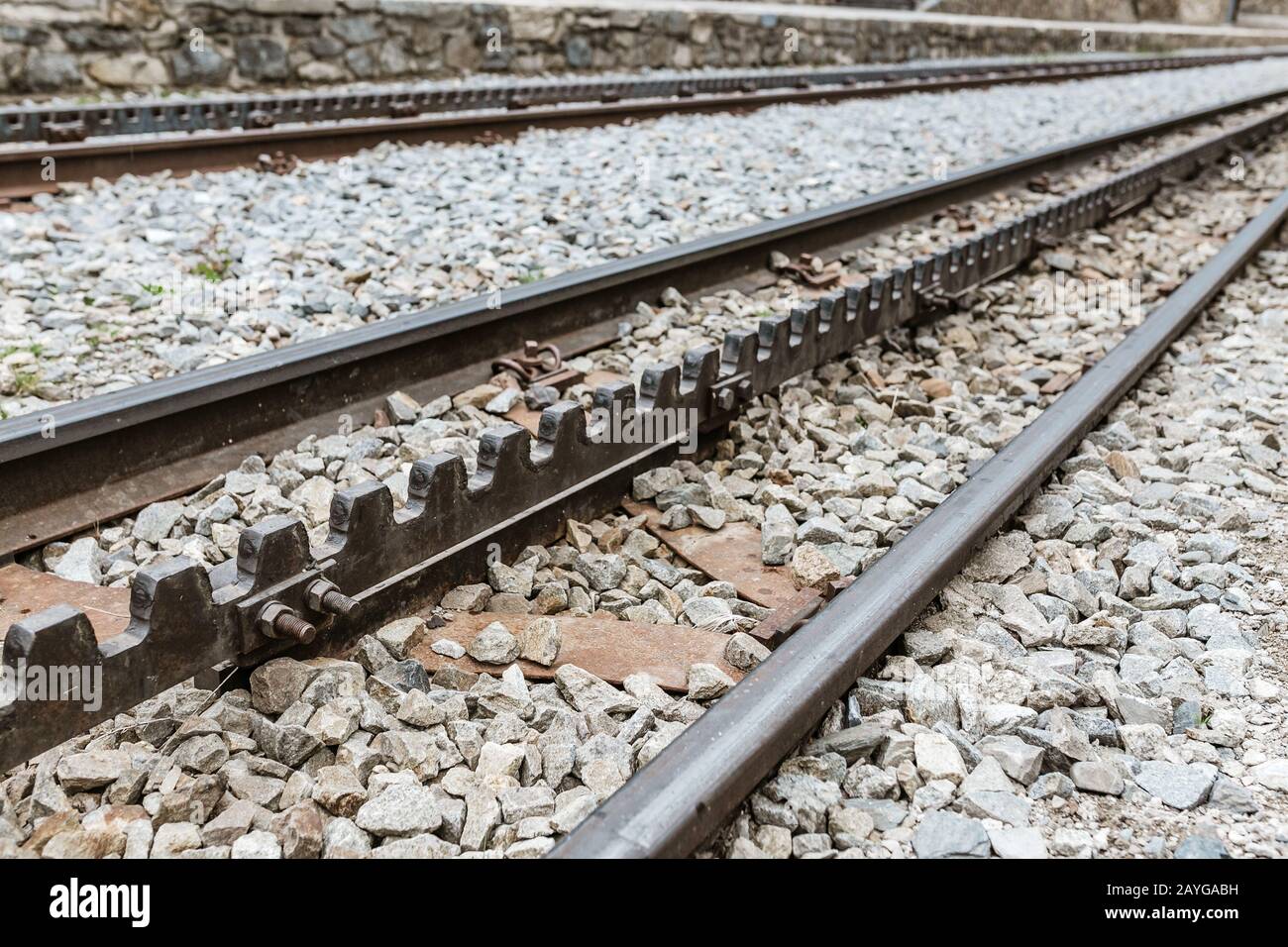 Detail rack railway track cog hi-res stock photography and images - Alamy