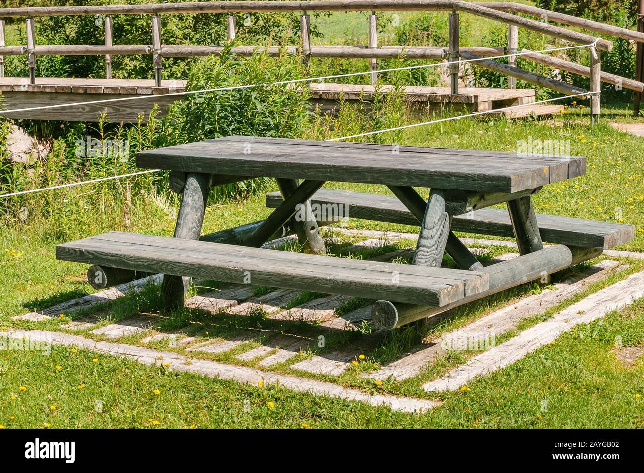 Empty picnic area in autumn hi-res stock photography and images - Alamy