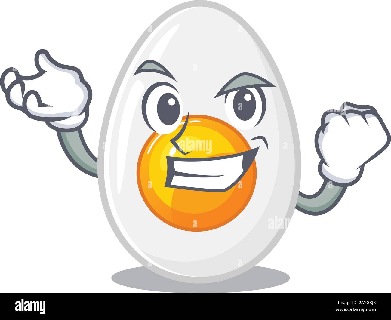 cool confident Successful boiled egg cartoon character style Stock ...